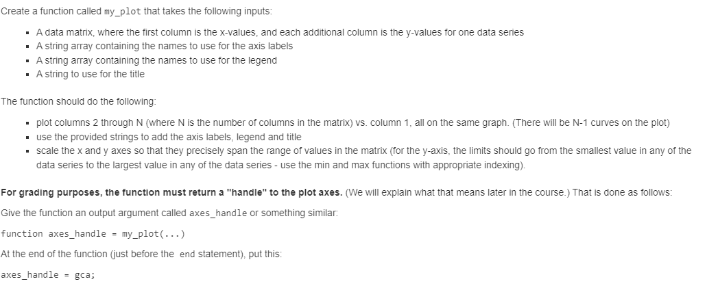 Solved Create a function called my_plot that takes the | Chegg.com