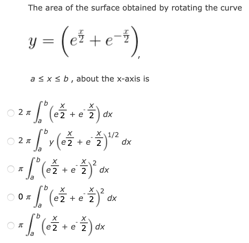 Solved The area of the surface obtained by rotating the | Chegg.com