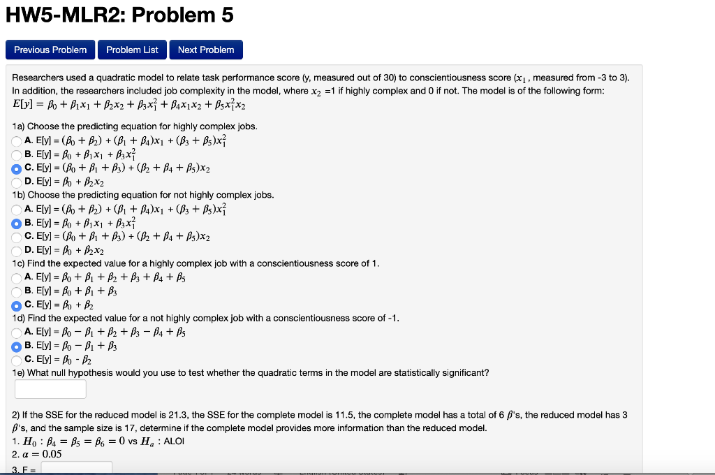 Solved HW5-MLR2: Problem 5 Previous Problem Problem List | Chegg.com
