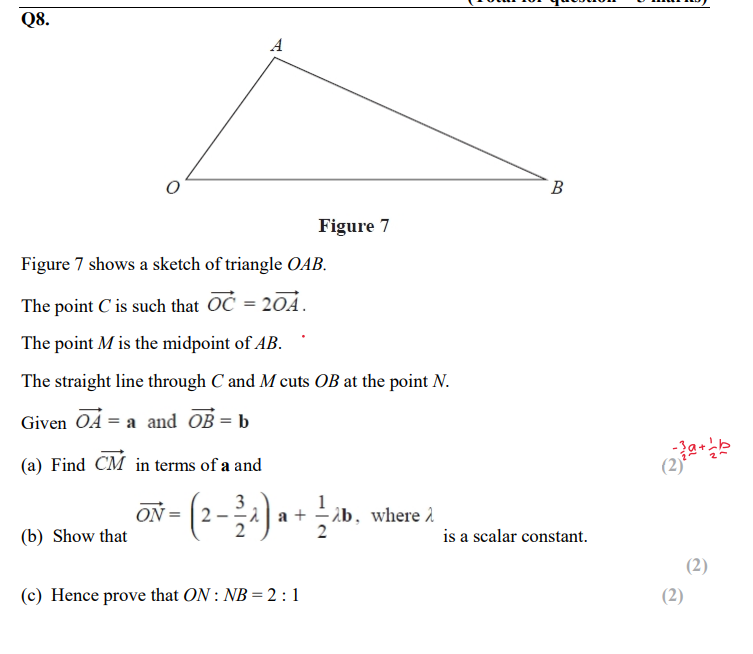 Solved Q8. А B Figure 7 Figure 7 shows a sketch of triangle | Chegg.com