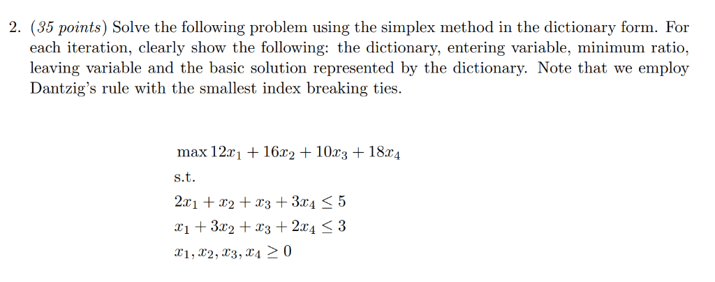 Solved Solve the following problem using the simplex method | Chegg.com