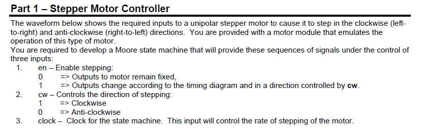 Solved implement the motor state machine design using VHDL. | Chegg.com