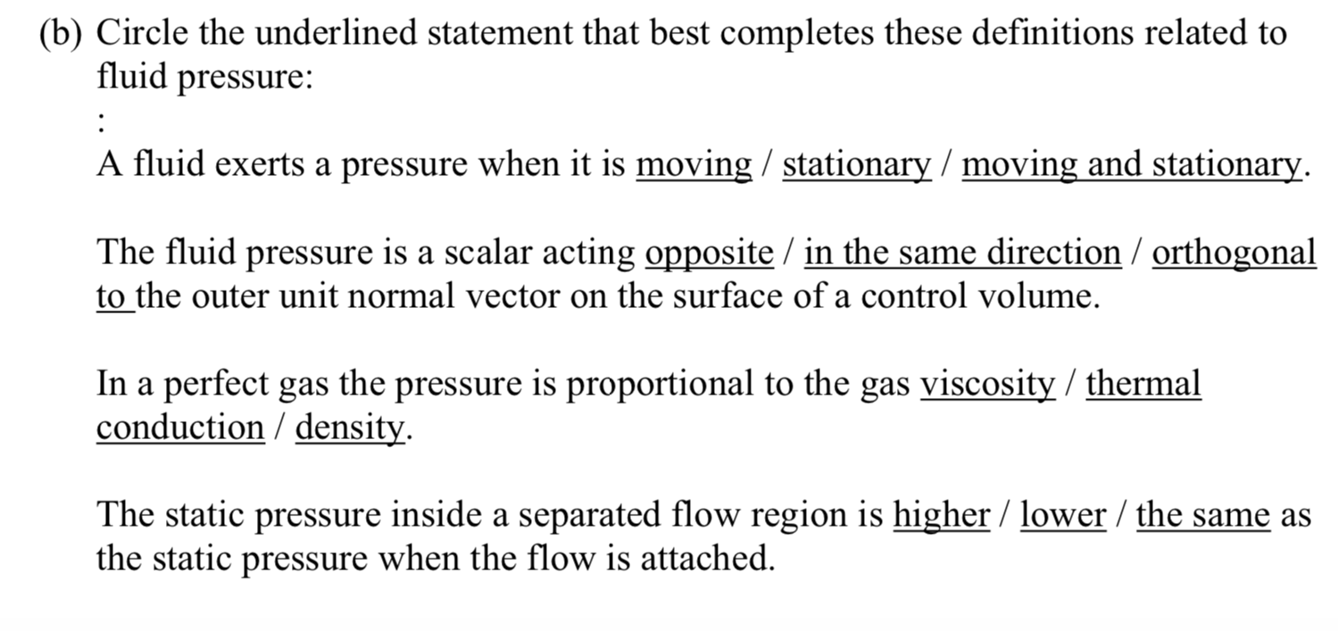 Solved (b) Circle the underlined statement that best | Chegg.com