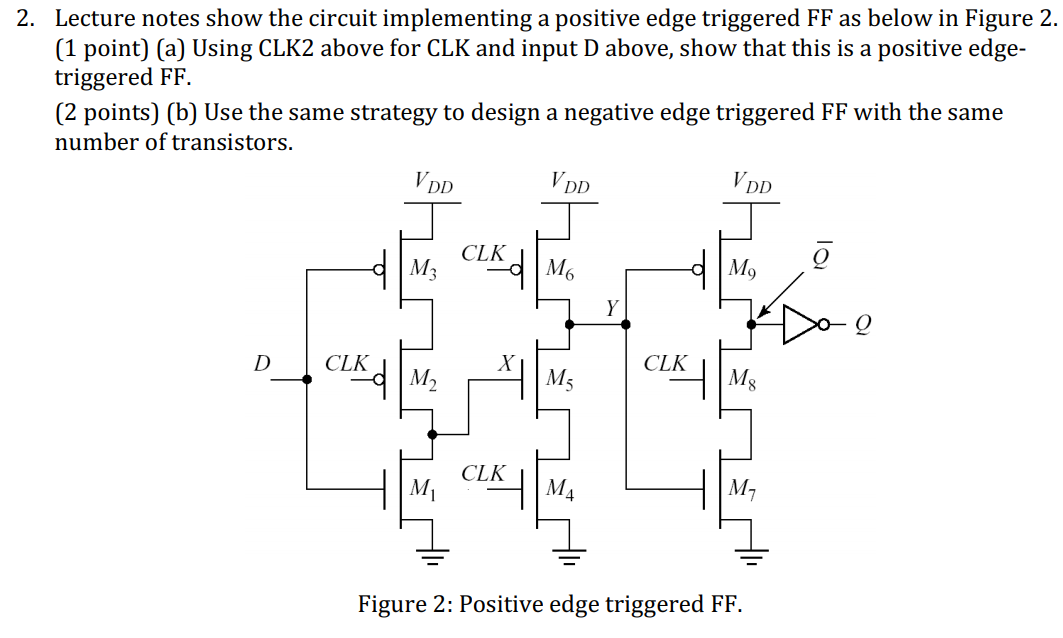 Solved 2. Lecture notes show the circuit implementing a | Chegg.com