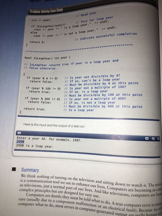 Solved would you extend the leap year algorithm to tell you | Chegg.com