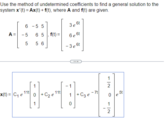 Solved Use the method of undetermined coefficients to find a | Chegg.com