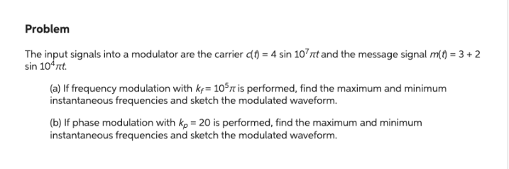 Solved The input signals into a modulator are the carrier | Chegg.com