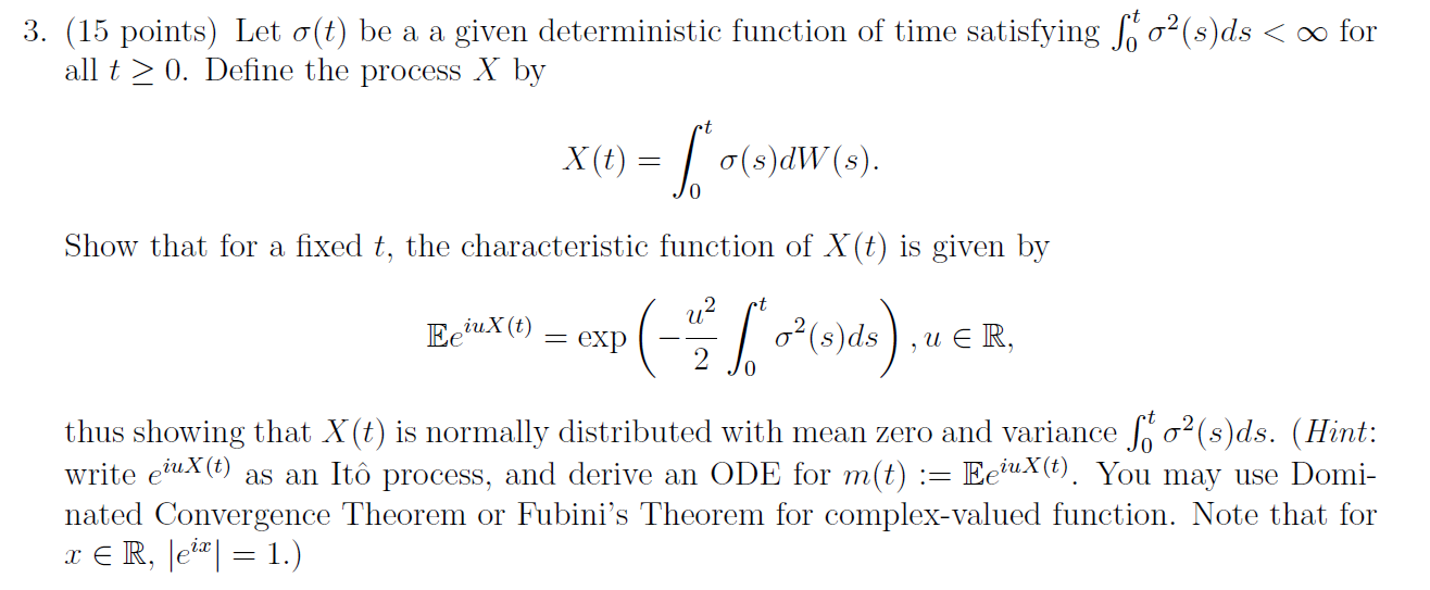 3 15 Points Let O T Be A A Given Deterministic