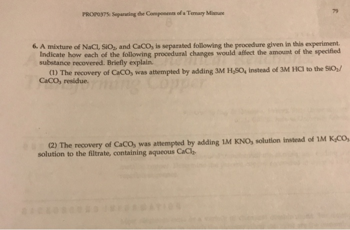 Solved 79 PROPO37% Separating the Components of a Ternary | Chegg.com
