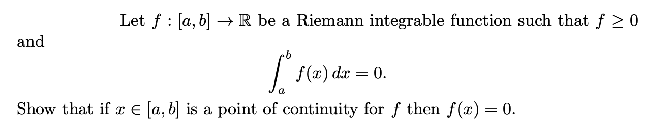 Solved Let f : [a, b] → R be a Riemann integrable function | Chegg.com