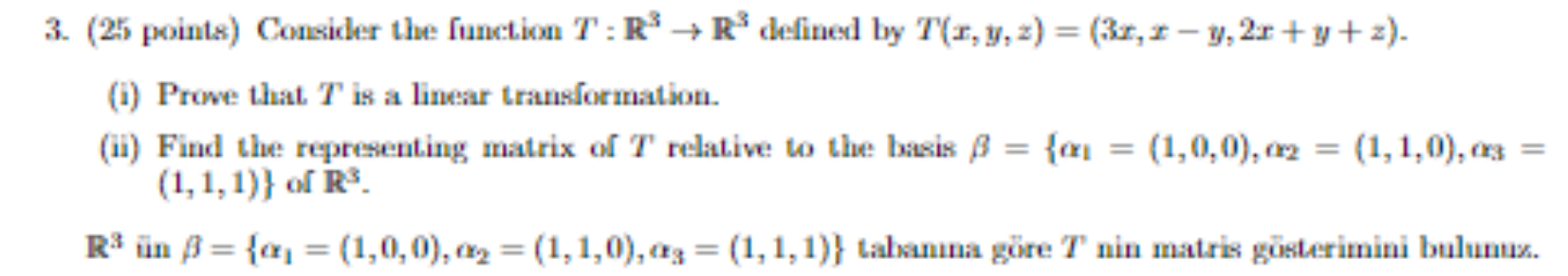 Solved 3. (25 points) Consider the function T:R + Rdefined | Chegg.com