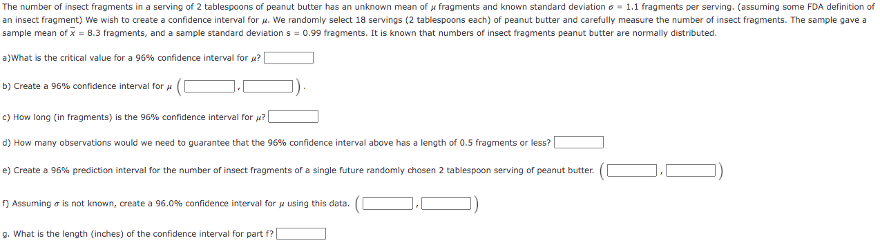 Solved The number of insect fragments in a serving of 2 | Chegg.com