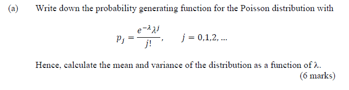 Solved (a) Write down the probability generating function | Chegg.com