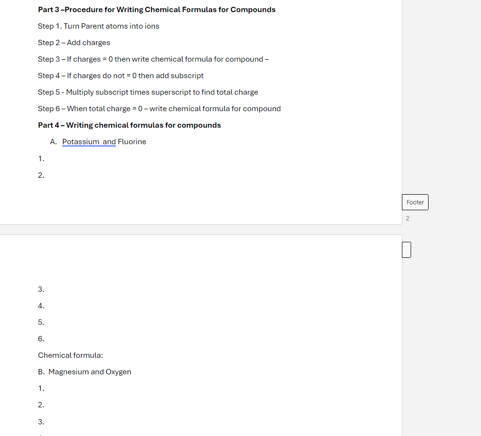 Solved please do both chemical formulas for compounds. put | Chegg.com