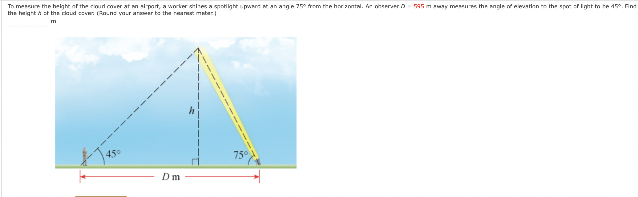 Solved From the top of a 190-ft lighthouse, the angle of | Chegg.com