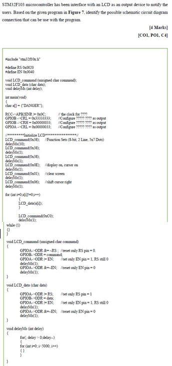 Solved STM32F 103 microcontroller bas been iaterface wath an | Chegg.com