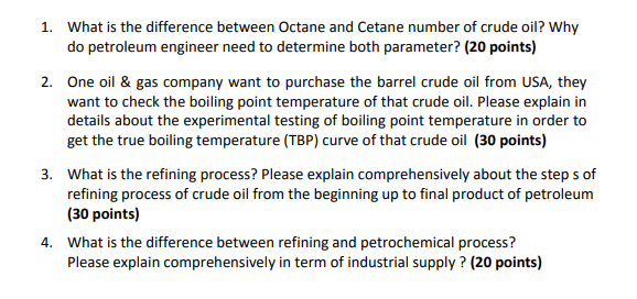 Solved 1. What is the difference between Octane and Cetane | Chegg.com