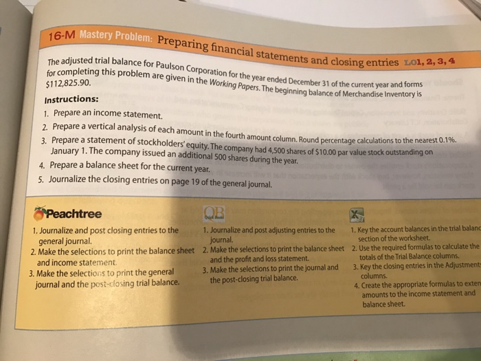 16-M Mastery Problem Preparing financial statements | Chegg.com