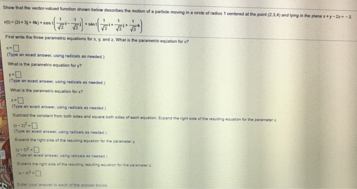 Solved Show that the vector-valued function shown below | Chegg.com