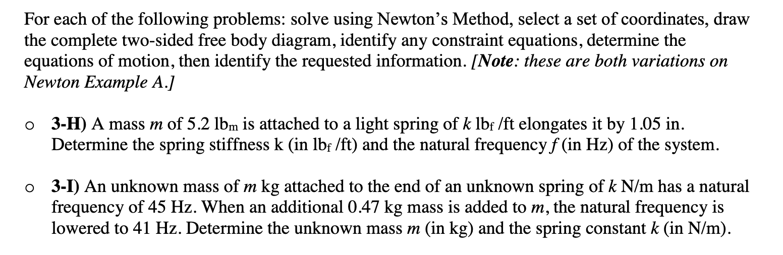 Solved For each of the following problems: solve using | Chegg.com
