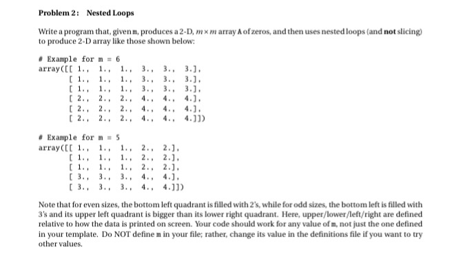Solved Problem 2 Nested Loops Write A Program That Given M 