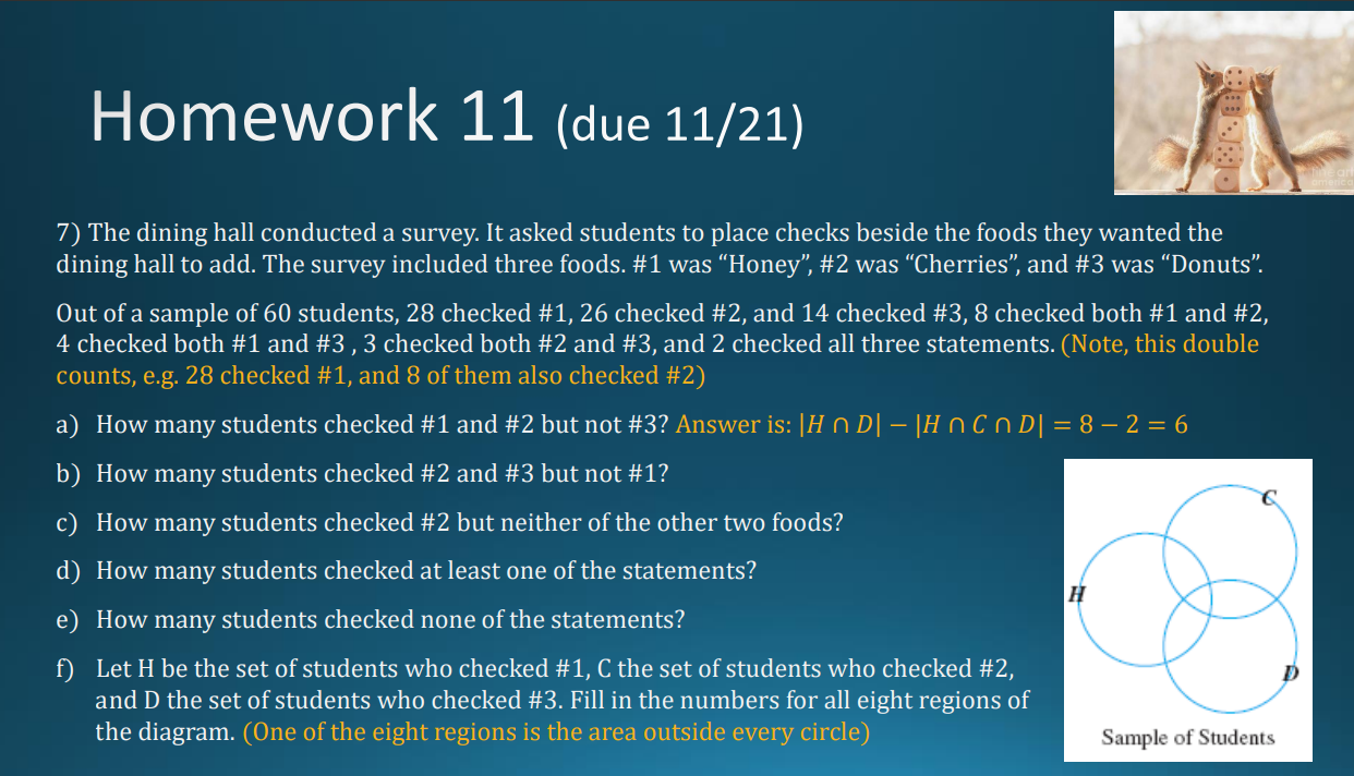 Solved Homework 11 (due 11/21 ) 7) The dining hall conducted | Chegg.com