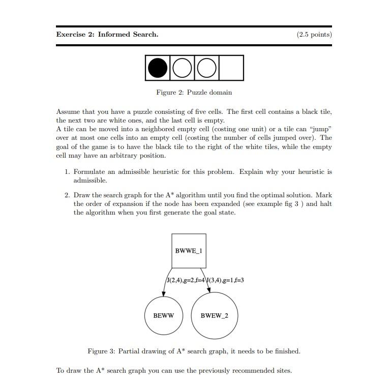 Solved Exercise 2: Informed Search. (2.5 points) OOI Figure | Chegg.com
