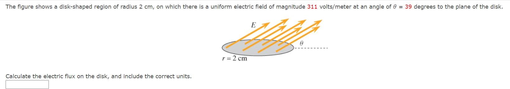Solved The figure shows a disk-shaped region of radius 2 cm, | Chegg.com
