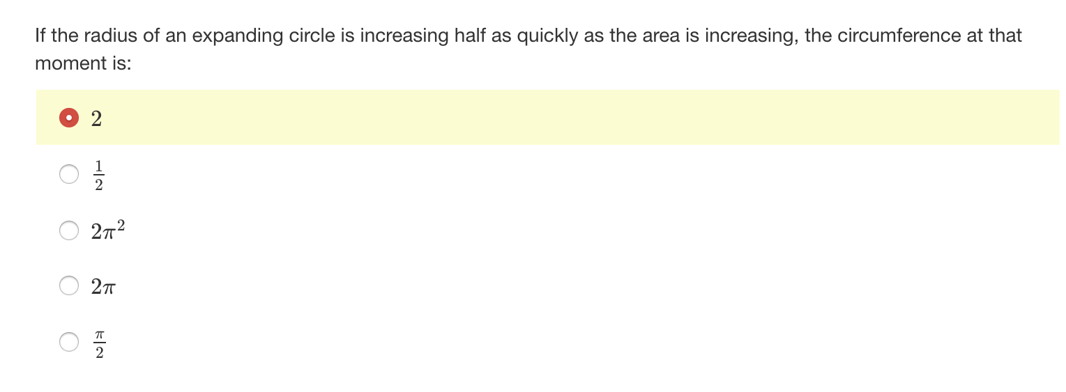 Solved If the radius of an expanding circle is increasing | Chegg.com