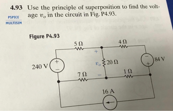 4.93 Use the principle of superposition to find the | Chegg.com