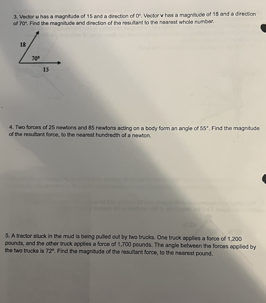 Solved 3. Vector u has a magnitude of 15 and a direction of | Chegg.com