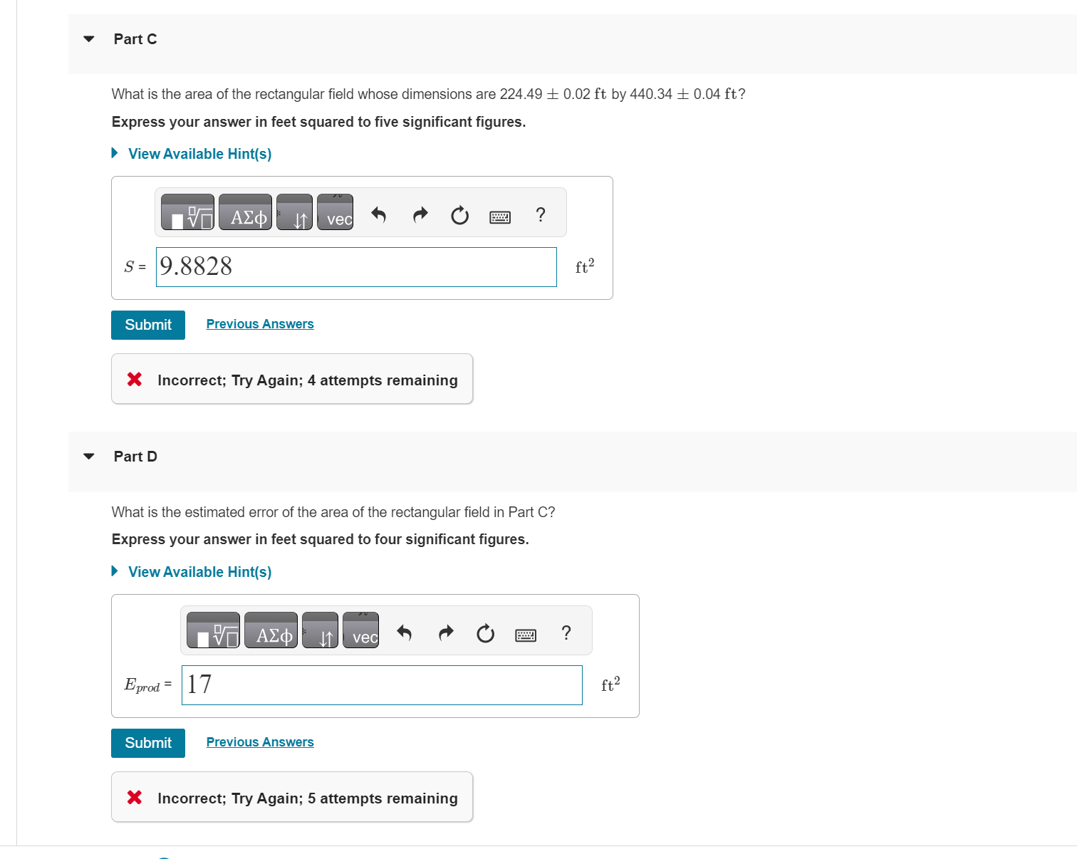 Solved What is the area of the rectangular field whose | Chegg.com