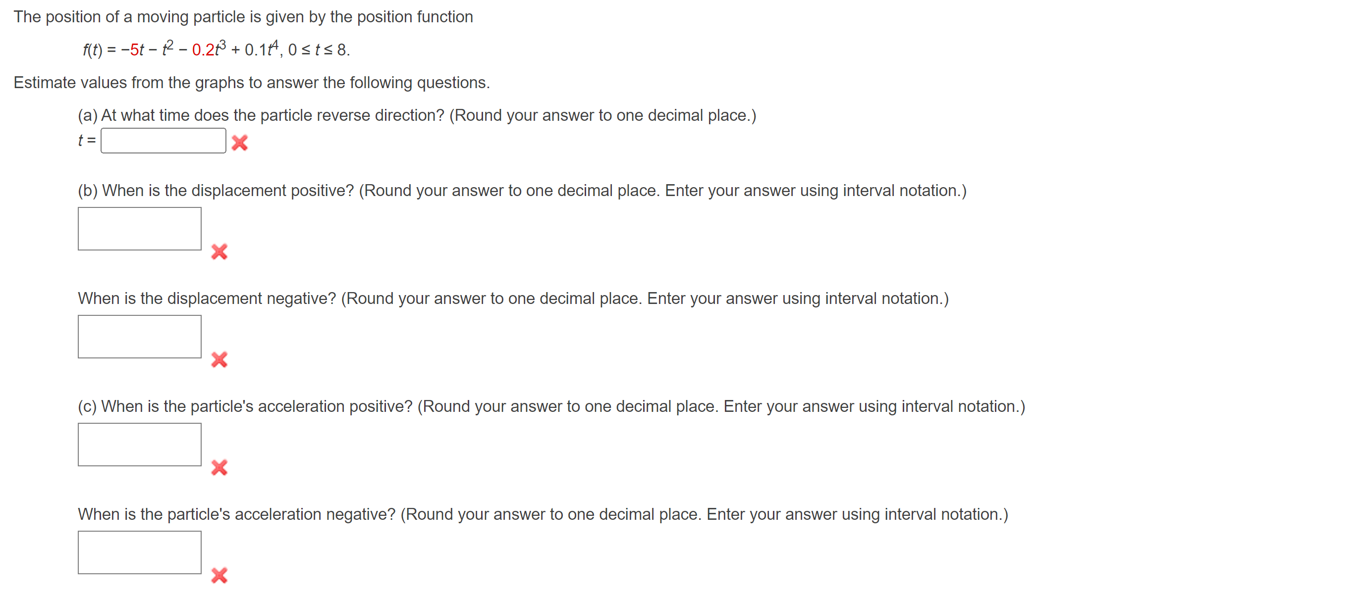 Solved The position of a moving particle is given by the | Chegg.com