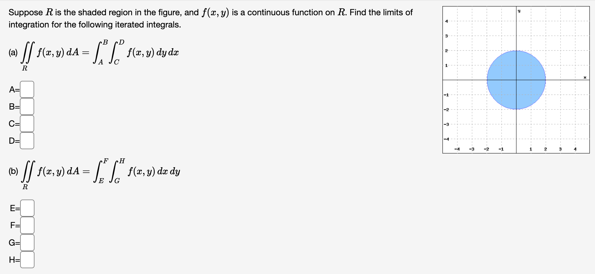 Solved Suppose R is the shaded region in the figure, and | Chegg.com