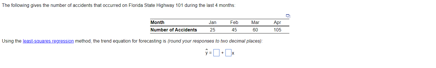 Solved Using the method, the trend equation for forecasting | Chegg.com