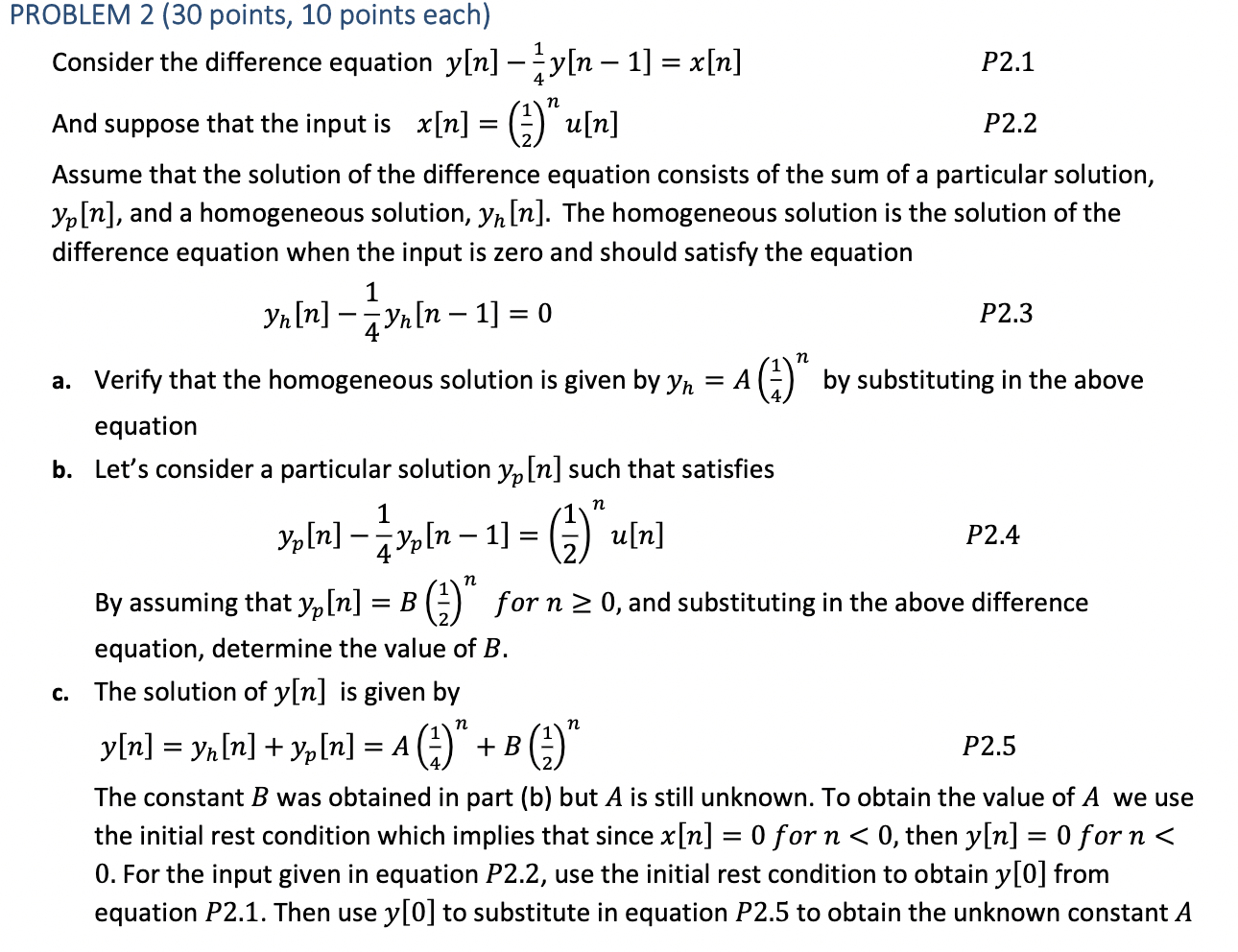 Solved = 1 - P2.3 n PROBLEM 2 (30 points, 10 points each) | Chegg.com