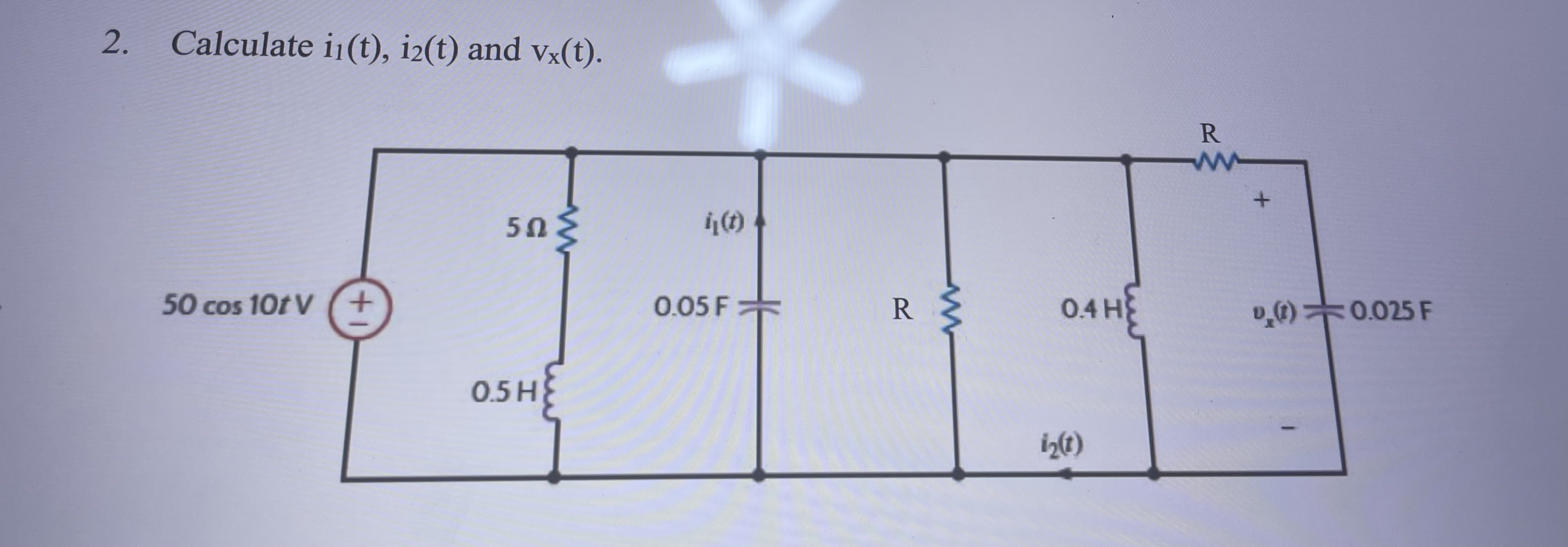 Solved Calculate i1(t),i2(t) ﻿and vx(t). ﻿R=6 | Chegg.com