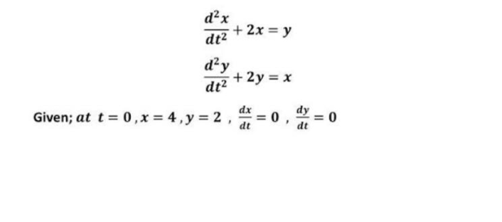 Solved Solve the following set of simultaneous differential | Chegg.com