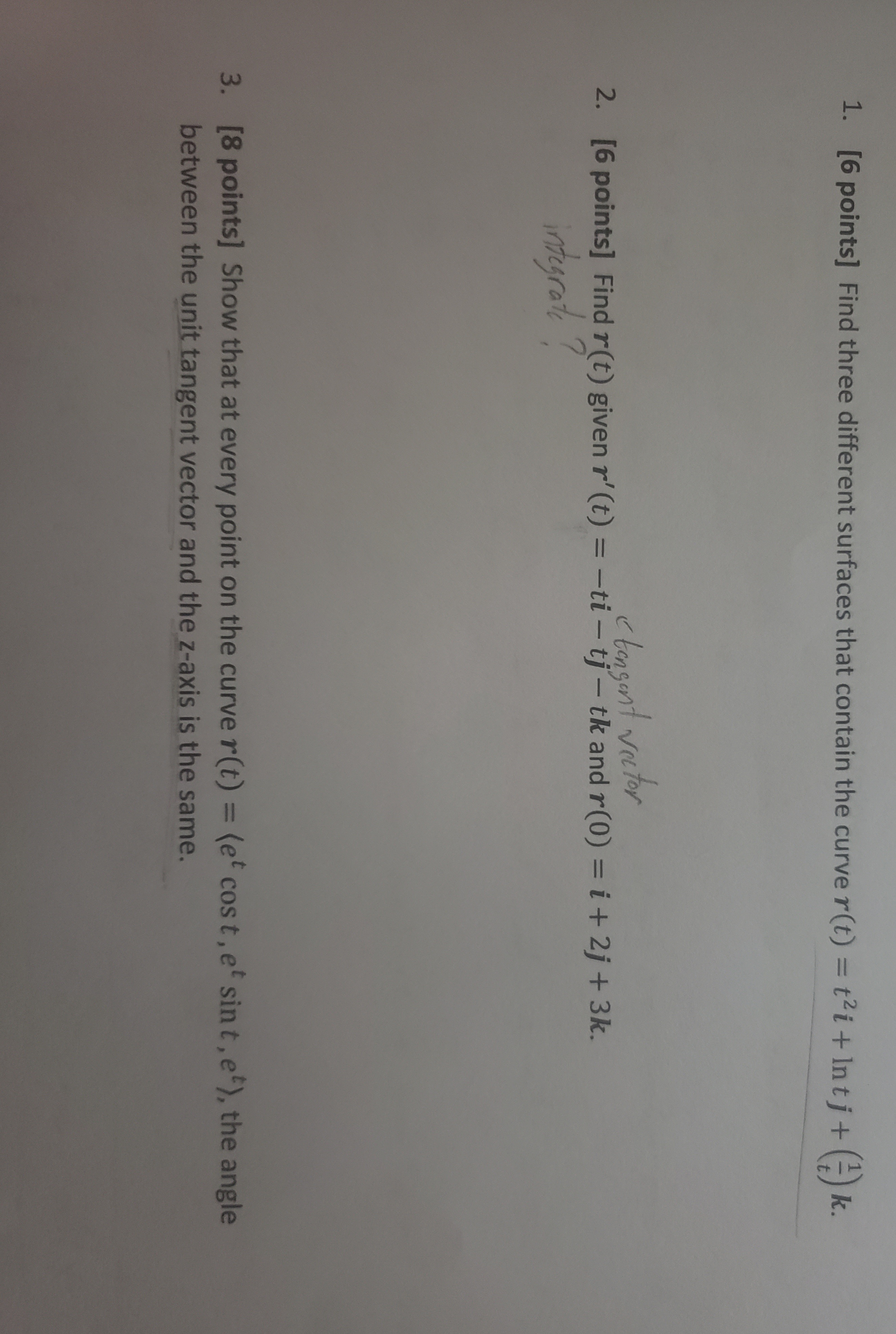 Solved 1. [6 points] Find three different surfaces that | Chegg.com