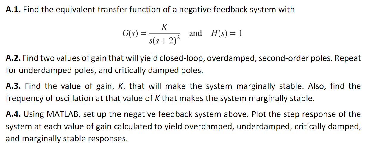 Solved A.1. Find the equivalent transfer function of a | Chegg.com