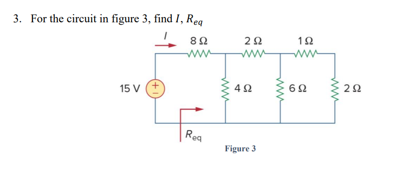Solved 3. For the circuit in figure 3 , find I,Req rigure J | Chegg.com