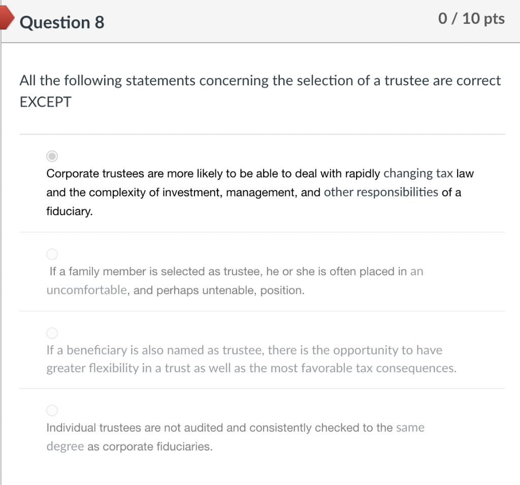 Solved All the following statements concerning the selection | Chegg.com