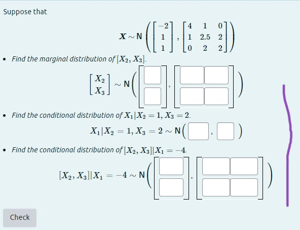 Solved Suppose that 4 1 0 1 2.5 2 0 2 2 Find the marginal | Chegg.com