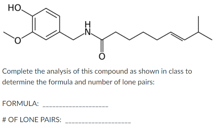 Solved Complete the analysis of this compound as shown in | Chegg.com