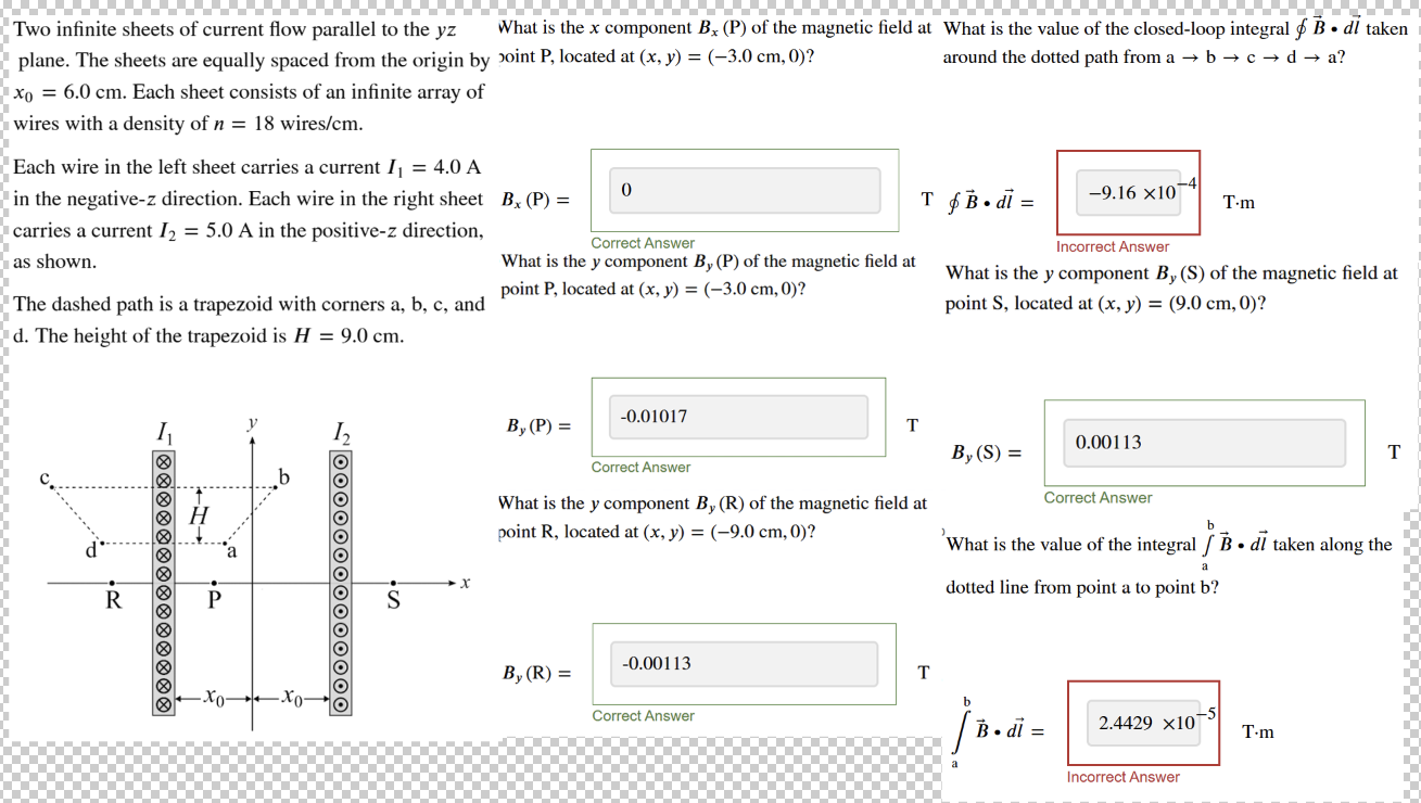 Solved Two infinite sheets of ﻿current flow parallel to ﻿the | Chegg.com