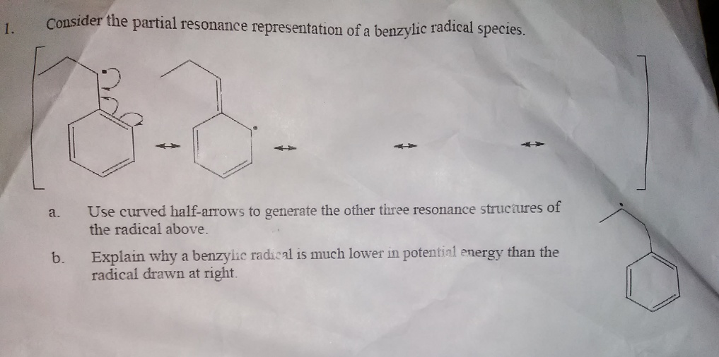 Solved Consider the partial resonance representation of a | Chegg.com