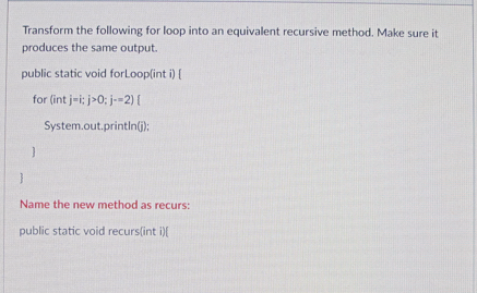 Solved PLEASE write the code in IDE, add a main method and | Chegg.com
