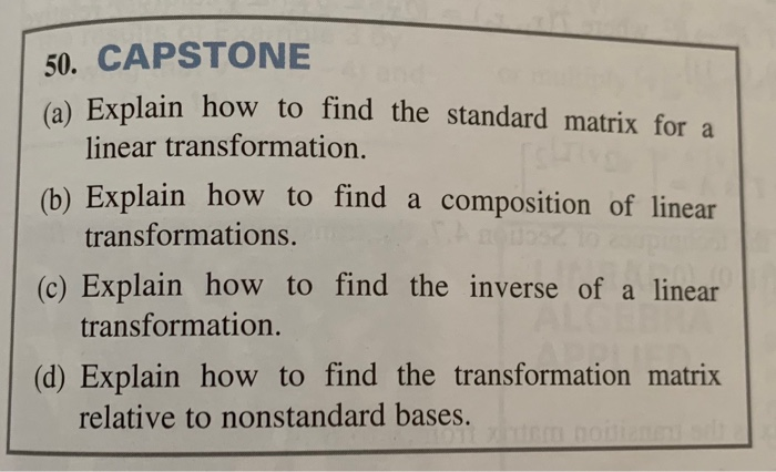 Solved 50. CAPSTONE (a) Explain how to find the standard | Chegg.com
