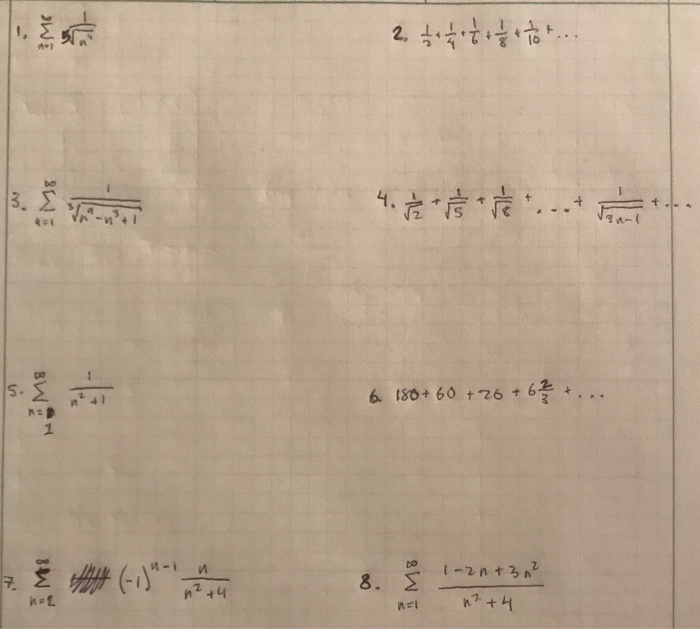 Solved Doing some practice problems on series in calculus 2. | Chegg.com