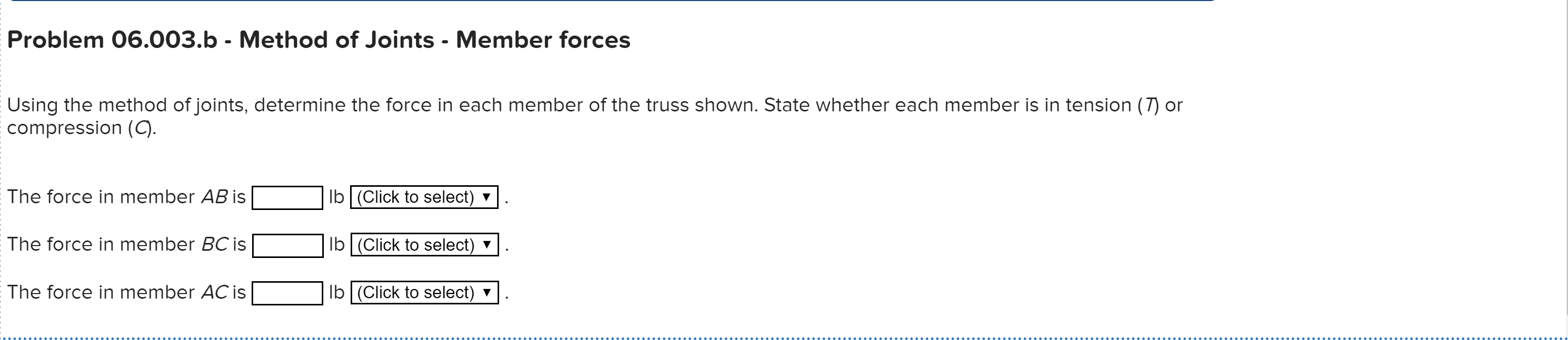 Solved Required information Problem 06.003 - Method of | Chegg.com
